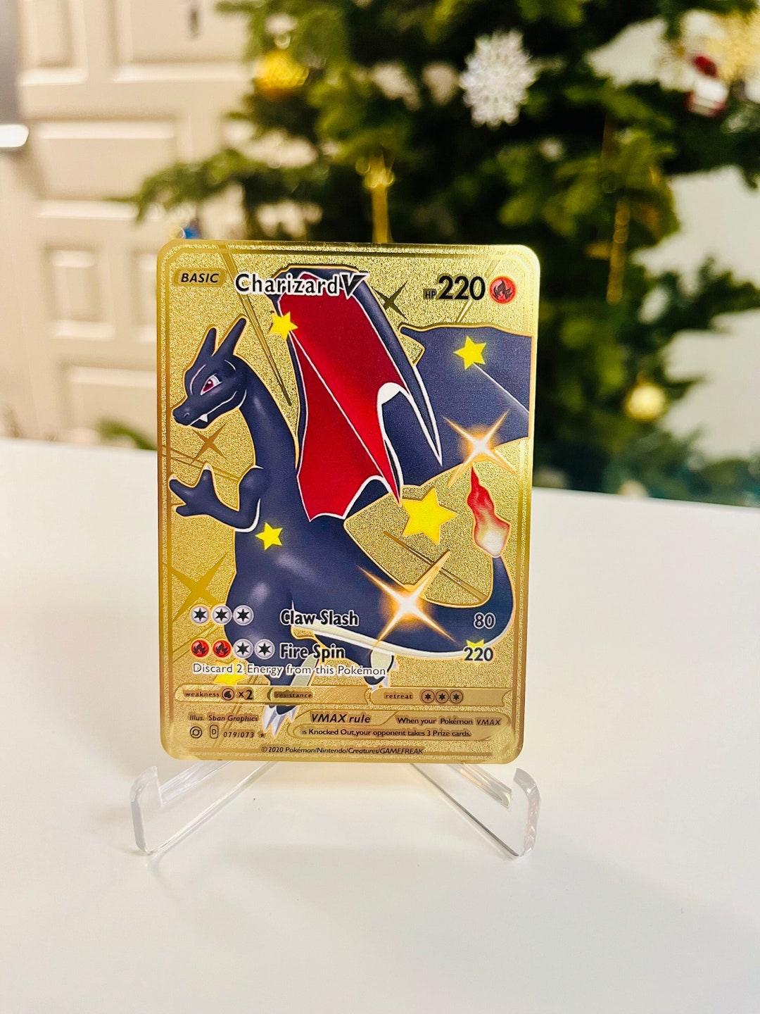 Charizard V HP 220 Custom Gold Metal Pokemon Card - Etsy