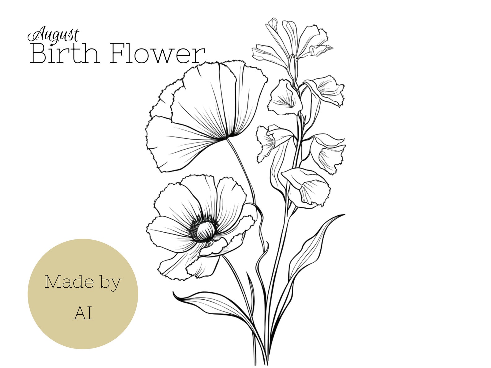 August Birth Month Flowers Clipart PNG and SVG Birth Flower Clipart ...