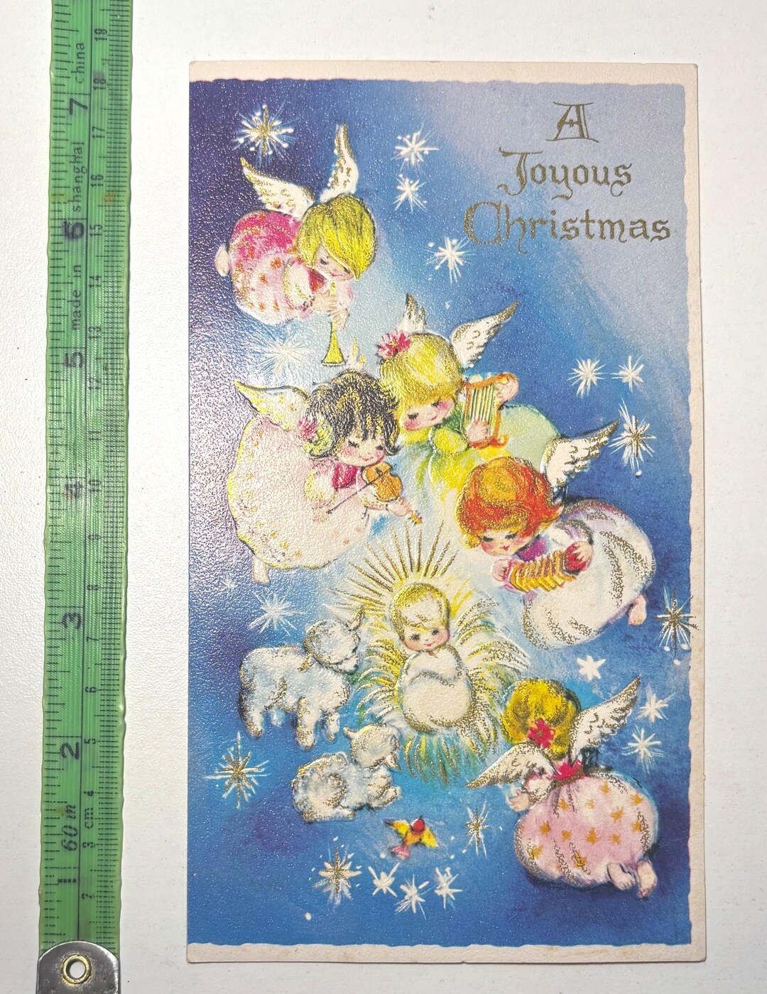 Vintage 1960's USED & SIGNED Baby Angels Christmas Card, Great Graphics ...