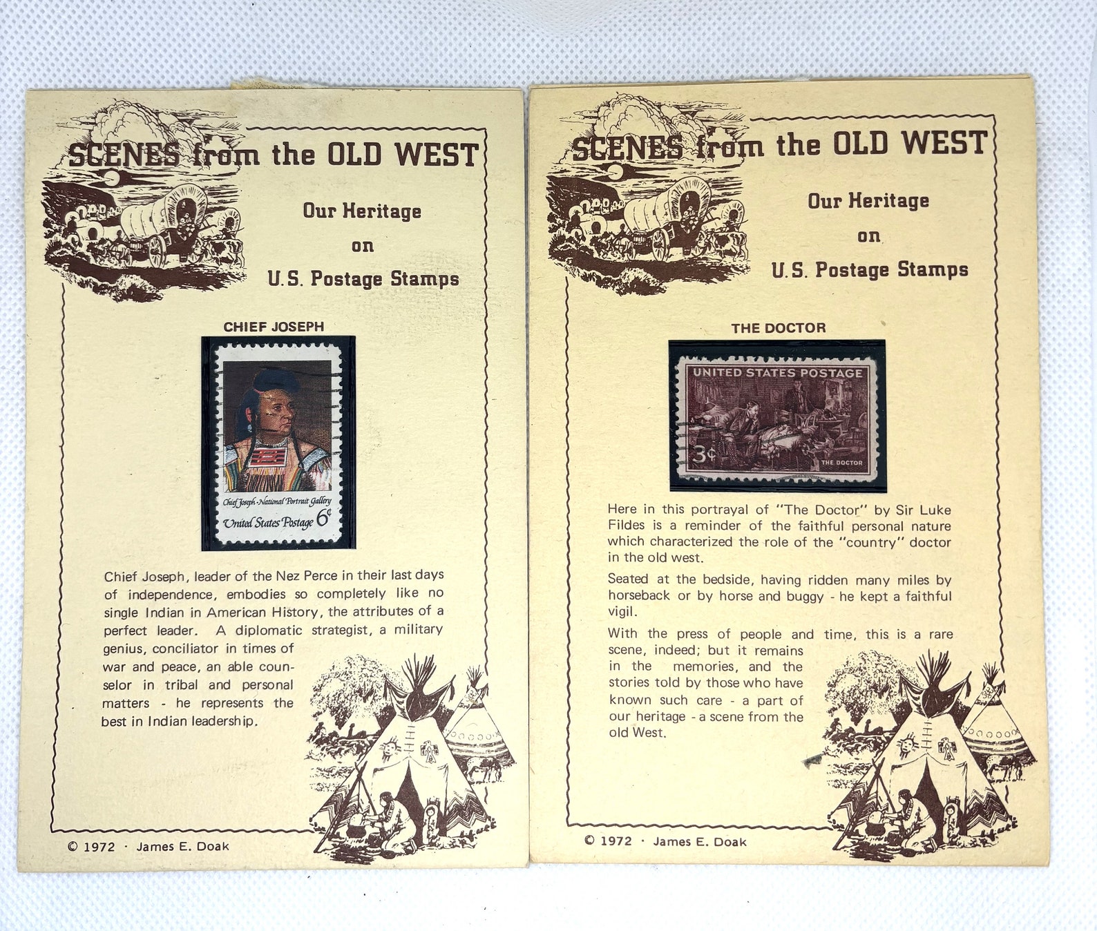 Lot 2 Scenes From the Old West Our Heritage on US Postage Stamps the ...
