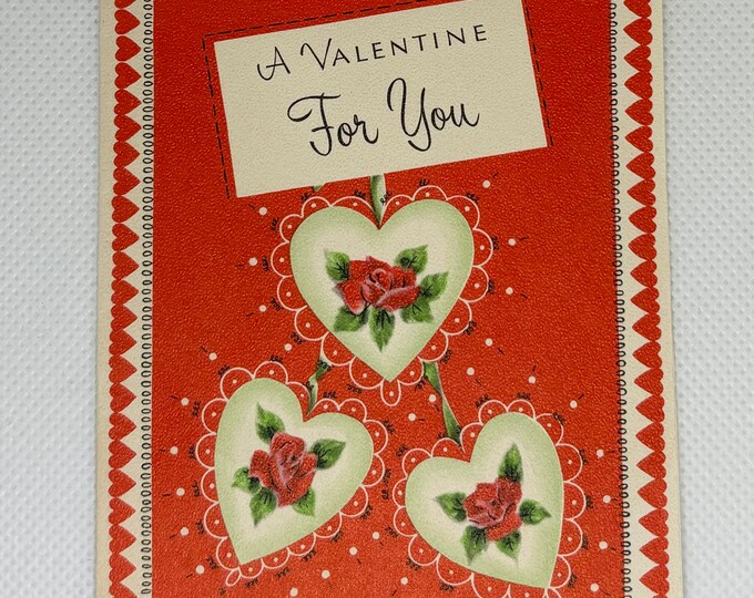Small Vintage 1950's Valentines Day Card Used and Signed Great Graphics ...