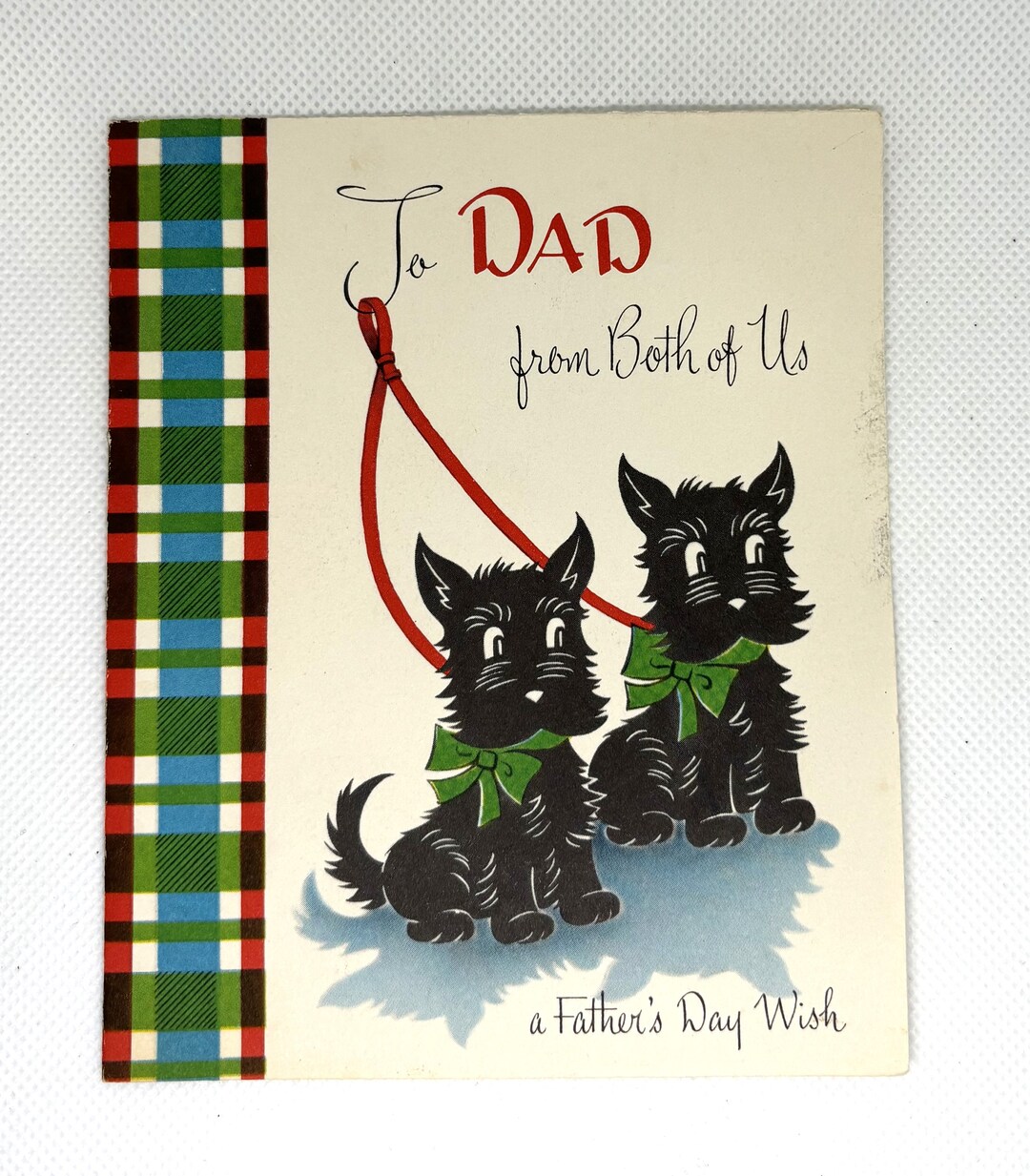 Vintage 1940's Norcross Father's Day Card With Scottish Terriers. USED ...