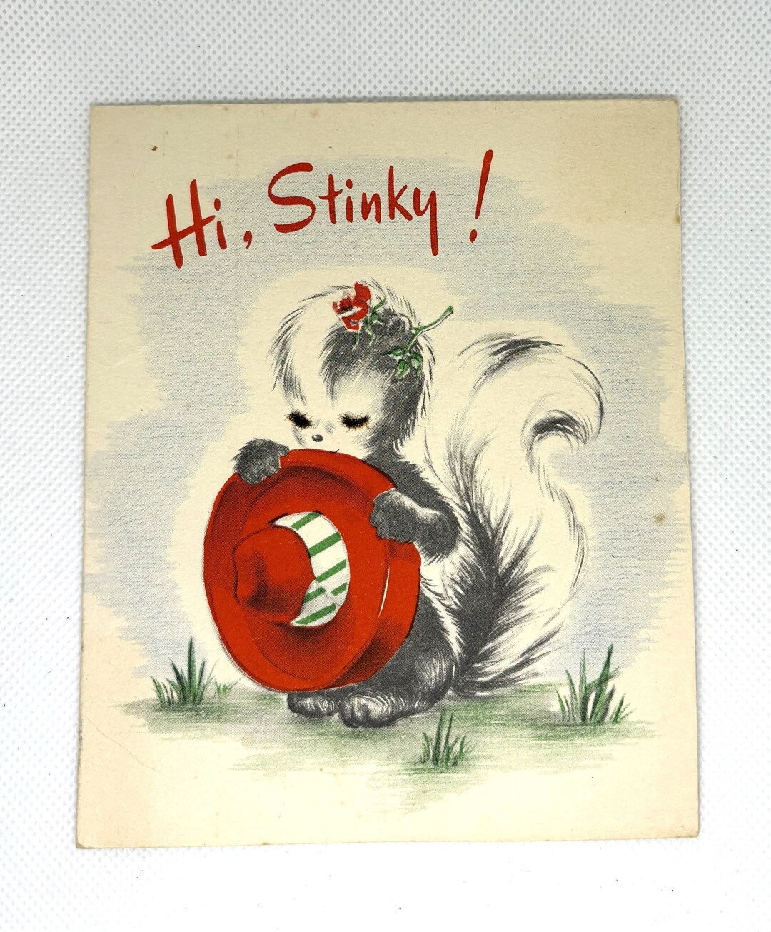 Adorable Hi, Stinky! Skunk and Hat Rosebud Norcross 1950s How's ...