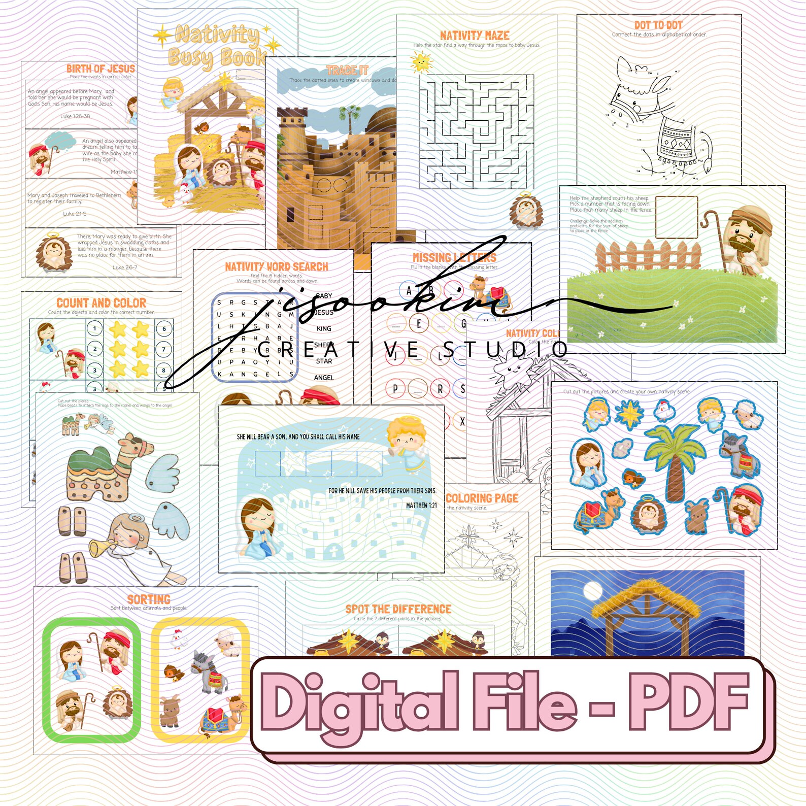 Nativity Busy Book Printable Preschool Worksheets Homeschool Resources ...