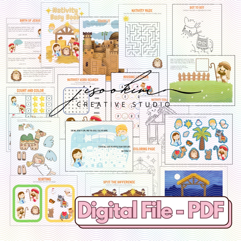 Nativity Busy Book Printable Preschool Worksheets Homeschool Resources ...