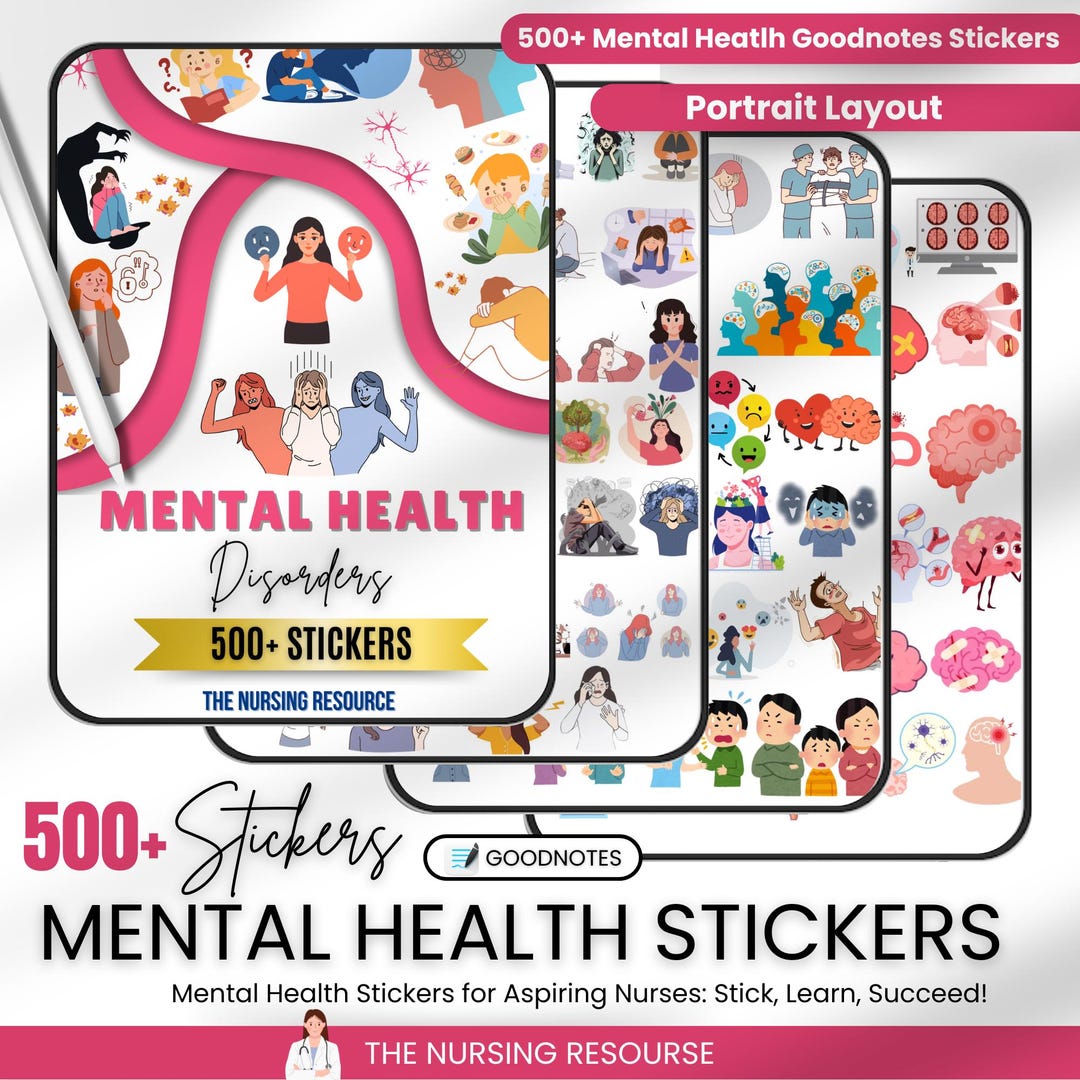 Mental Health Disorders Stickers | Goodnotes Stickers | Pre-cropped ...