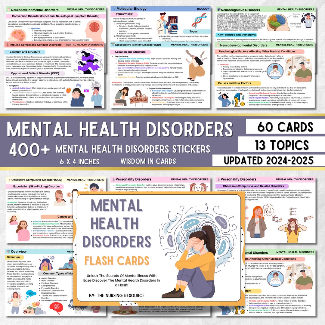 Mental Health Disorders Flashcards | Mental Health Notes | Psychiatric ...