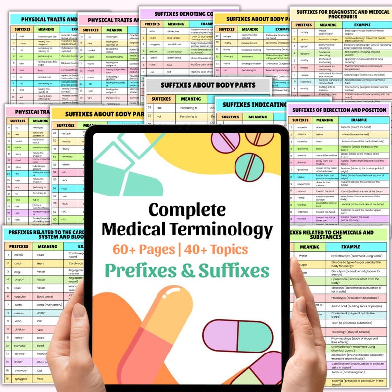 Complete Medical Terminology Prefixes & Suffixes Study Guide | Medical ...