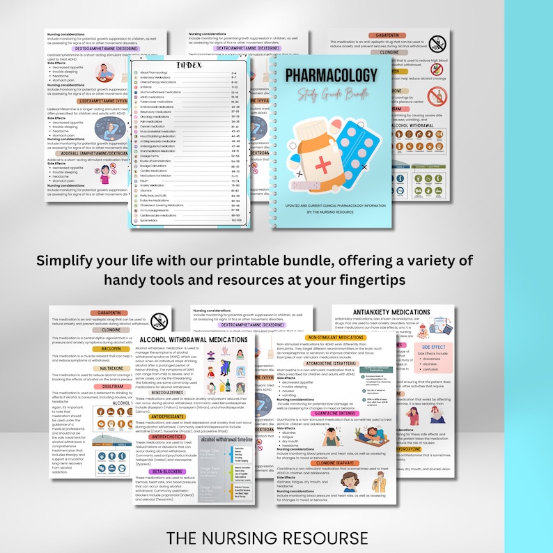 Pharmacology Study Guide Bundle | Pharmacology Nursing | Nursing Notes ...