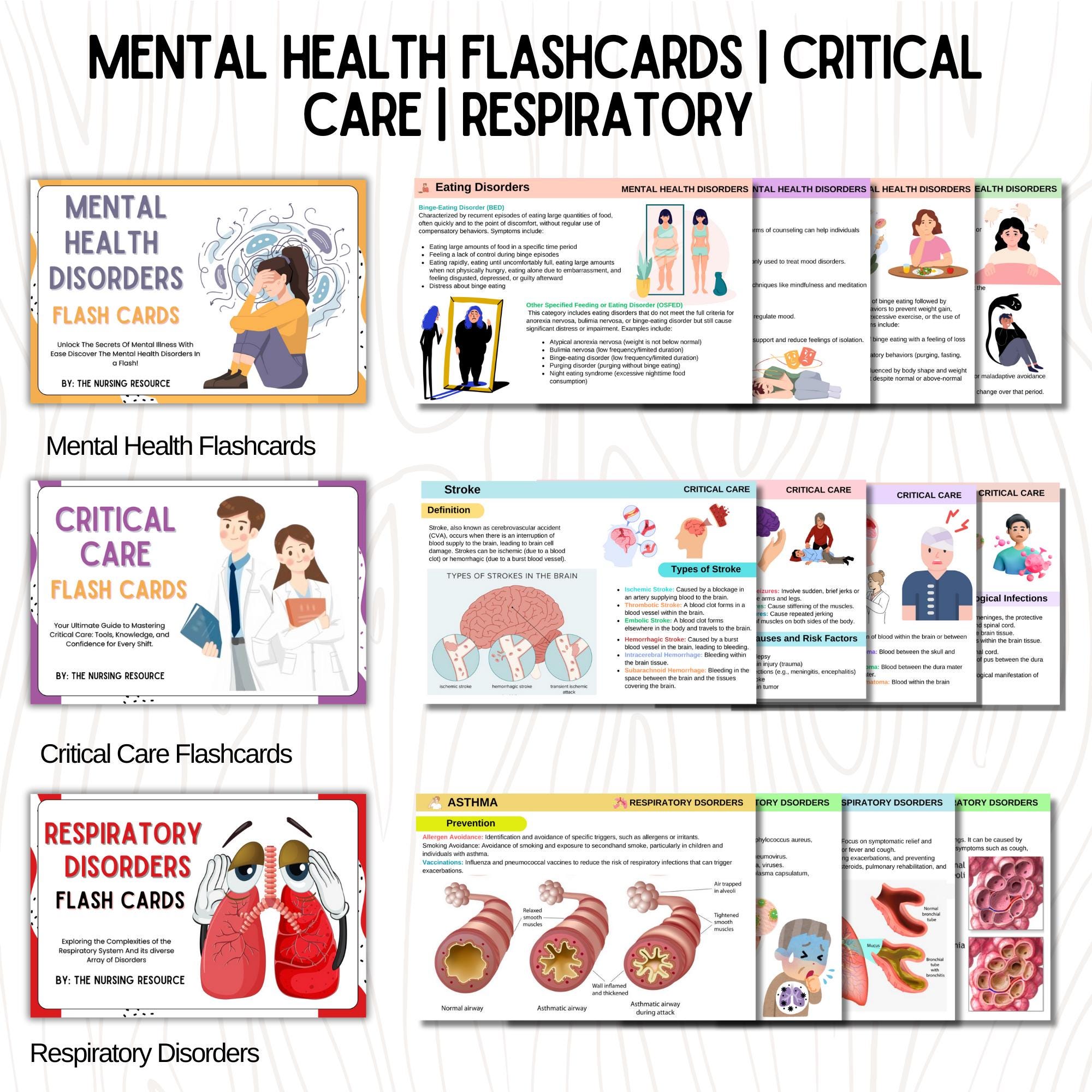 Medical Surgical Flashcards Bundle | Med Surg Notes | Nursing Study ...