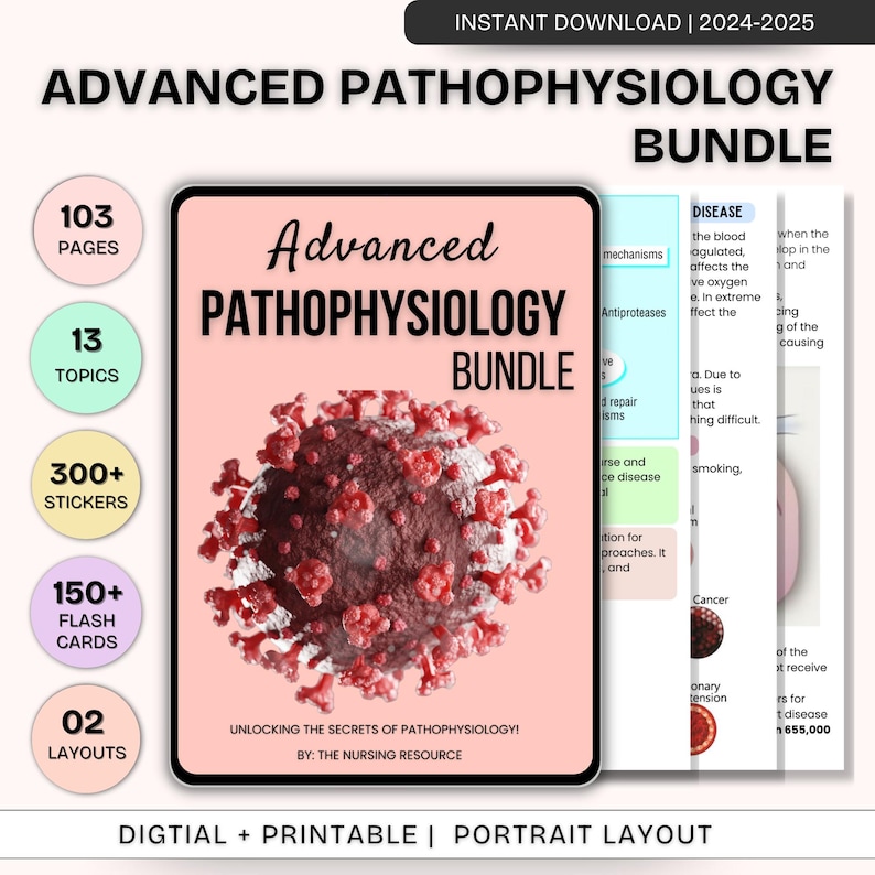 Advanced Pathophysiology Bundle | Pathophysiology Notes & Flashcards ...