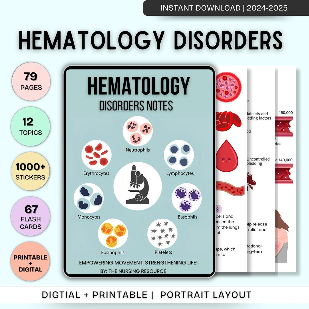 Hematology Disorders Notes | Nursing Study Guide | Med Surg Notes | PDF ...