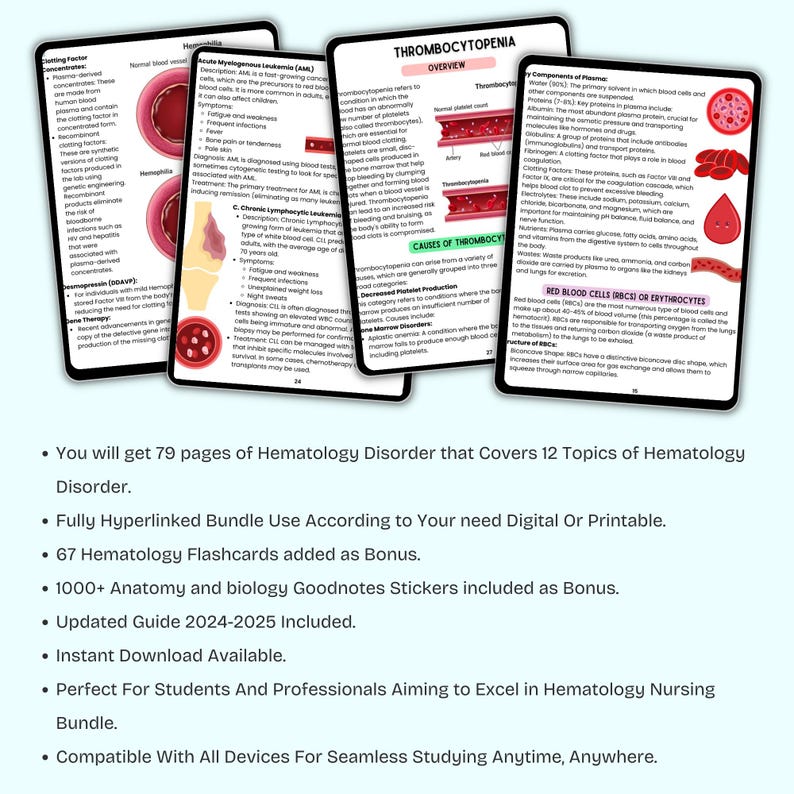 Hematology Disorders Notes | Nursing Study Guide | Med Surg Notes | PDF ...