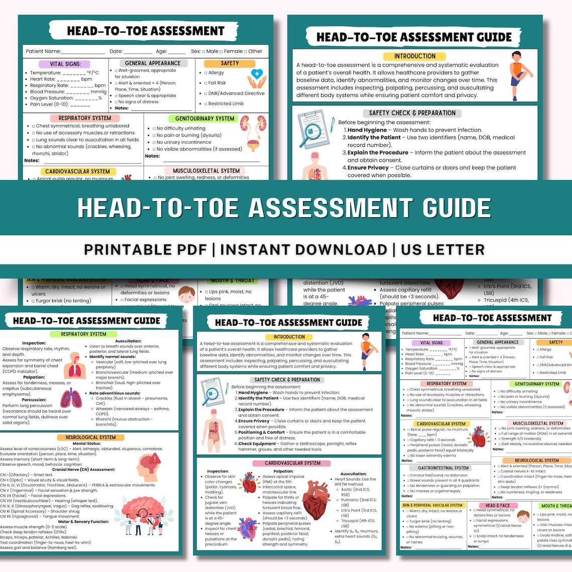 Nursing Head-to-toe Assessment Guide | Assessment Checklist | Head to ...