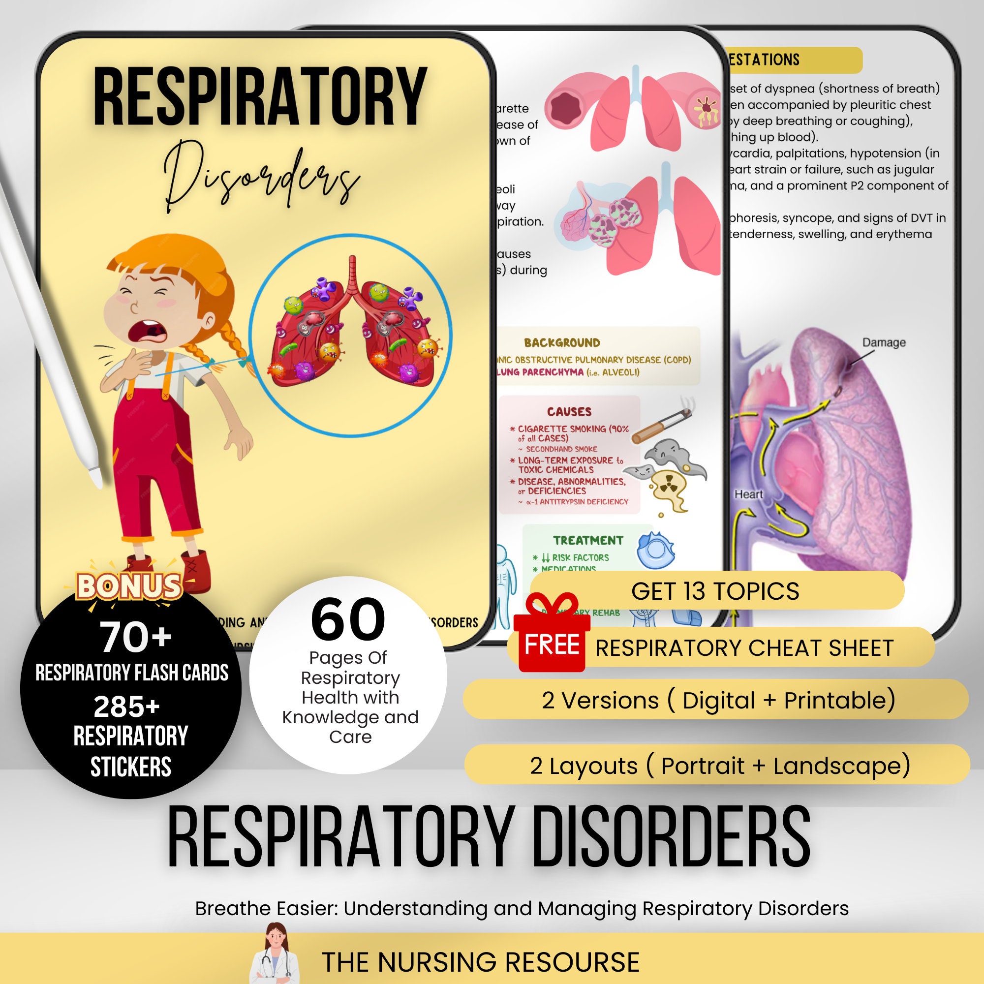 Respiratory System Disorders Notes 60 Pages | Respiratory Therapy ...