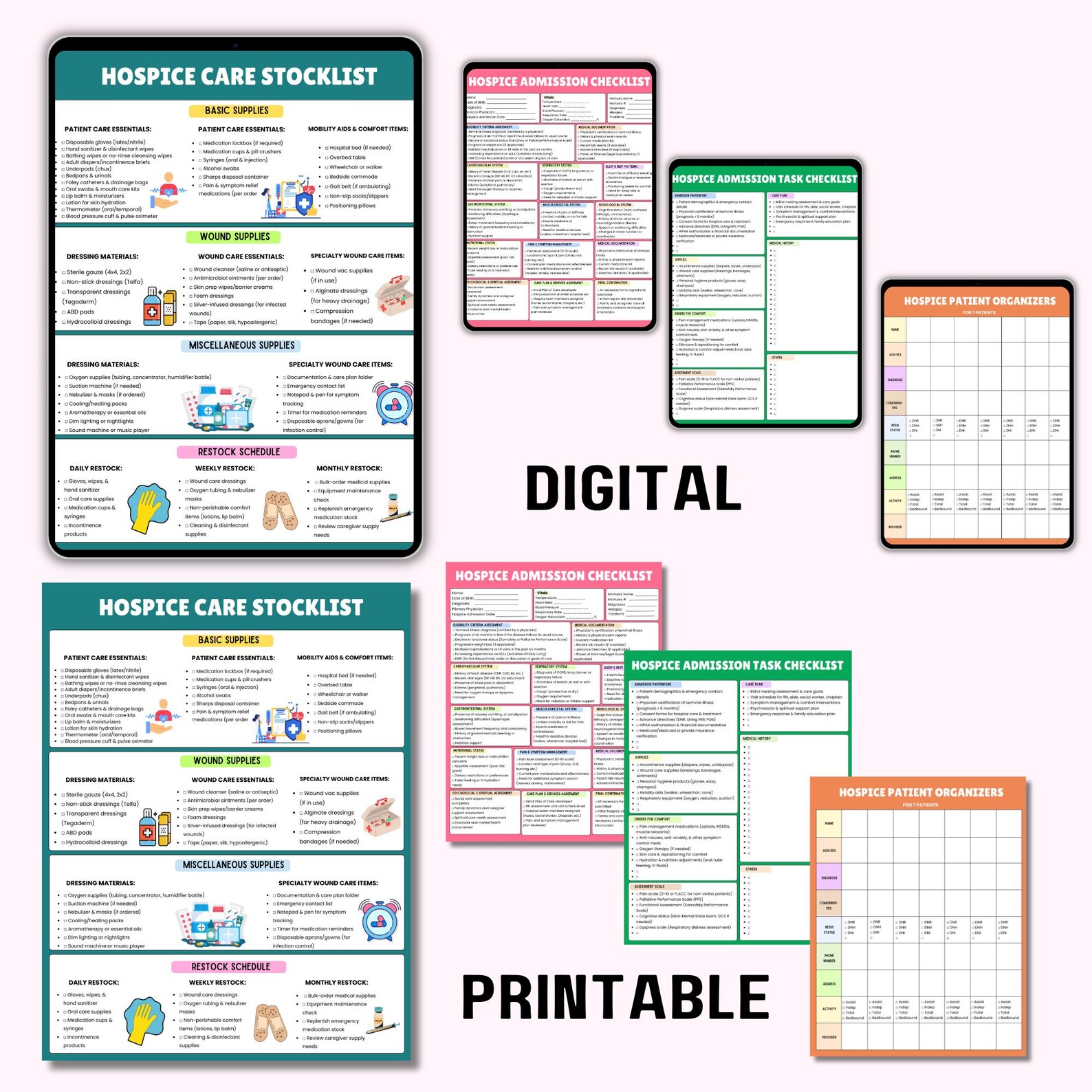 Hospice Care Bundle | Hospice Care Organizer | Hospice Nurse Care ...