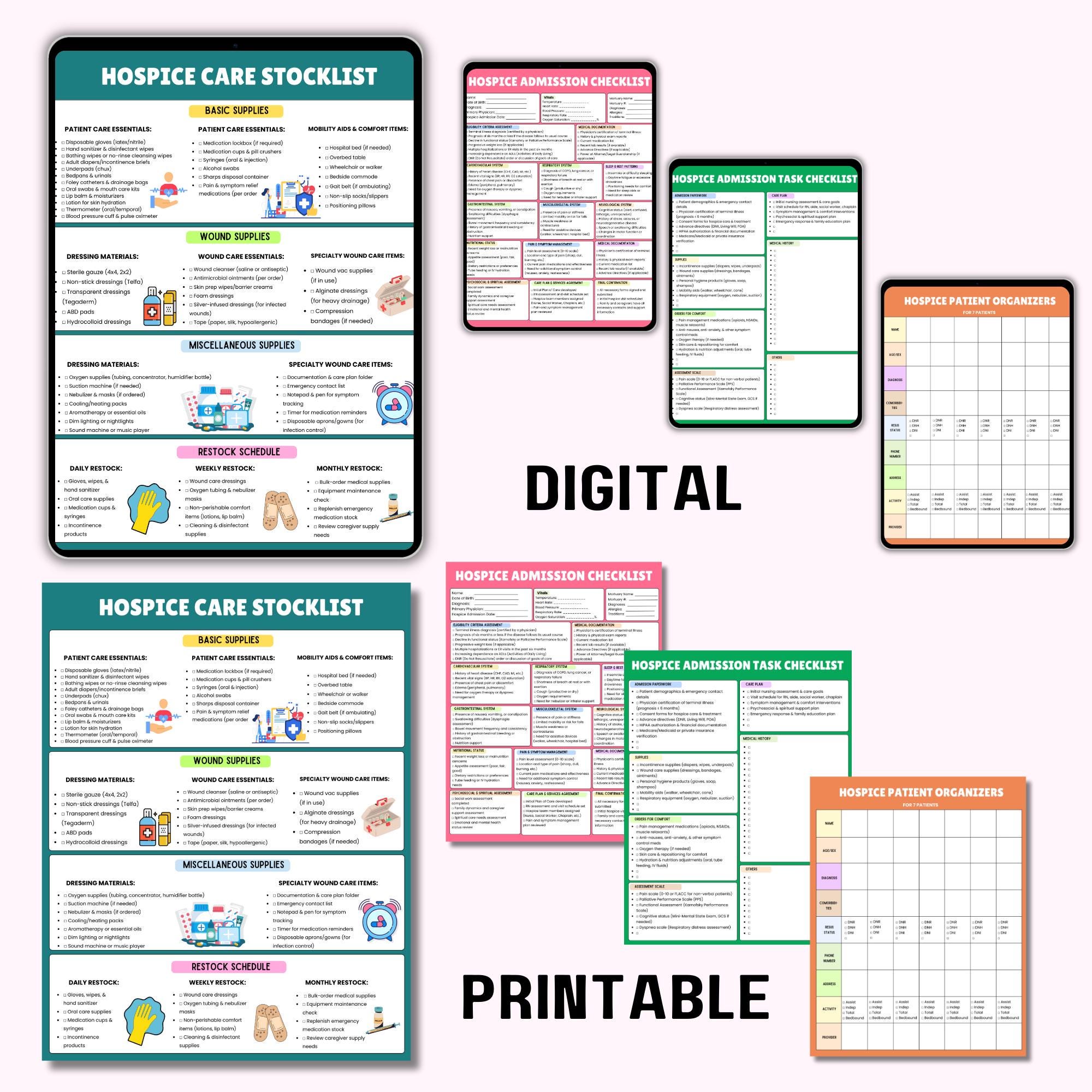 Hospice Care Bundle | Hospice Care Organizer | Hospice Nurse Care ...