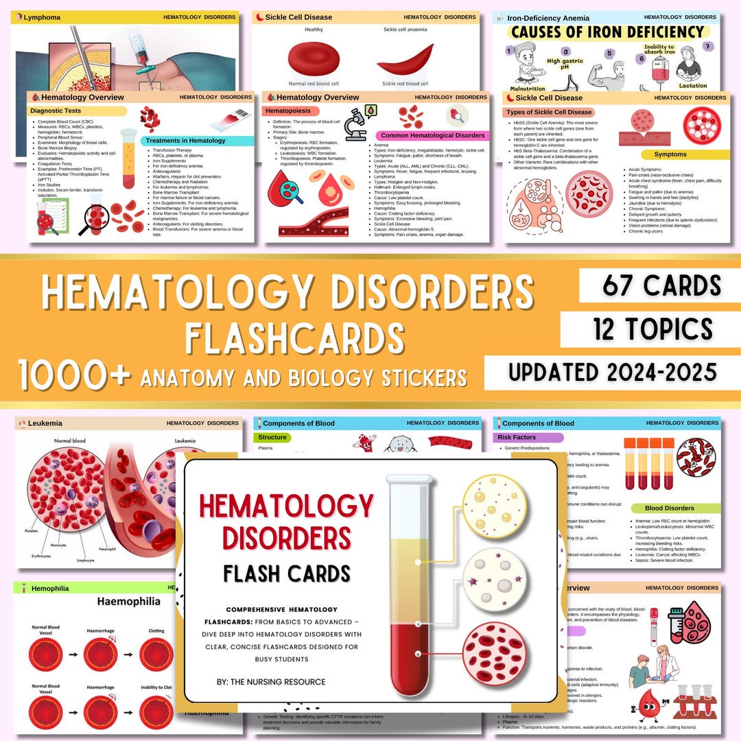 Hematology Disorders Flashcards | Nursing Study Guide| Med-surg | PDF ...