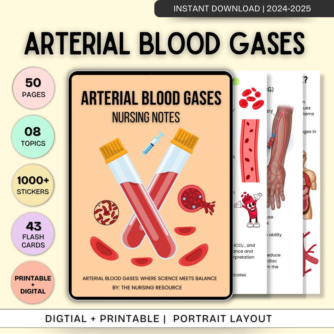 ABG Nursing Bundle | Arterial Blood Gases | Nursing Notes Bundle ...