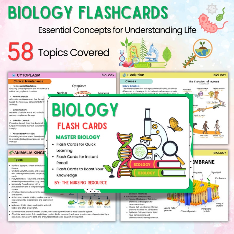 170+ Biology Flashcards Bundle | Biology Notes | Study Guide | Biology ...
