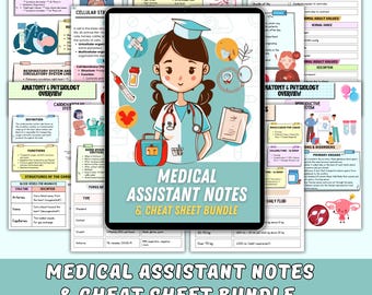 Medical Assistant Notes Cheat Sheet Bundle, Nursing School Notes, Nclex ...