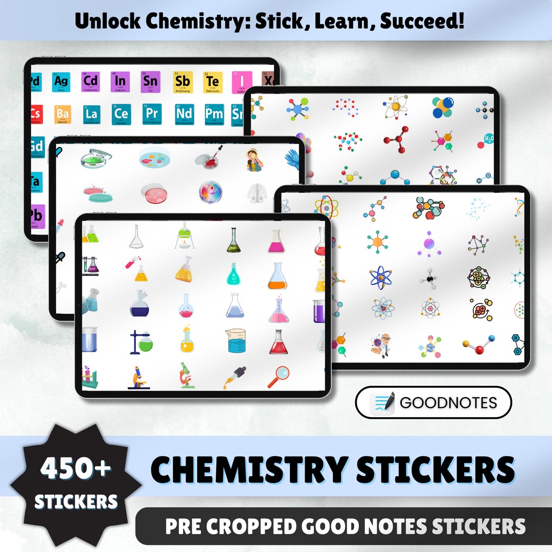 450+ Chemistry Stickers, Science Stickers, Pre-cropped Stickers for ...