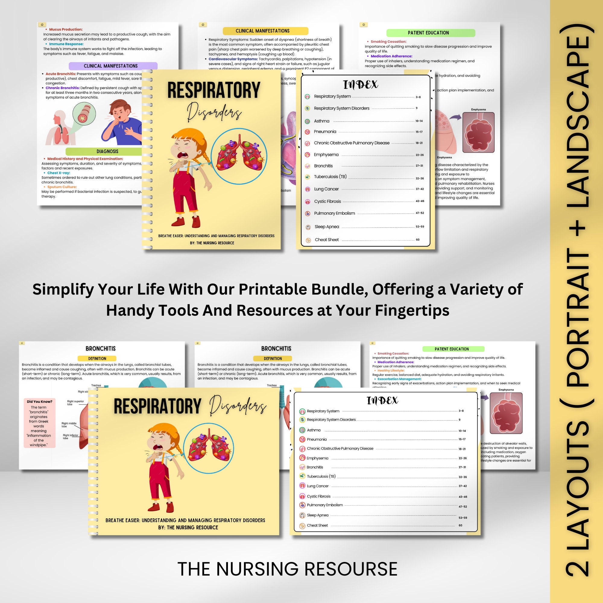 Respiratory System Disorders Notes 60 Pages | Respiratory Therapy ...