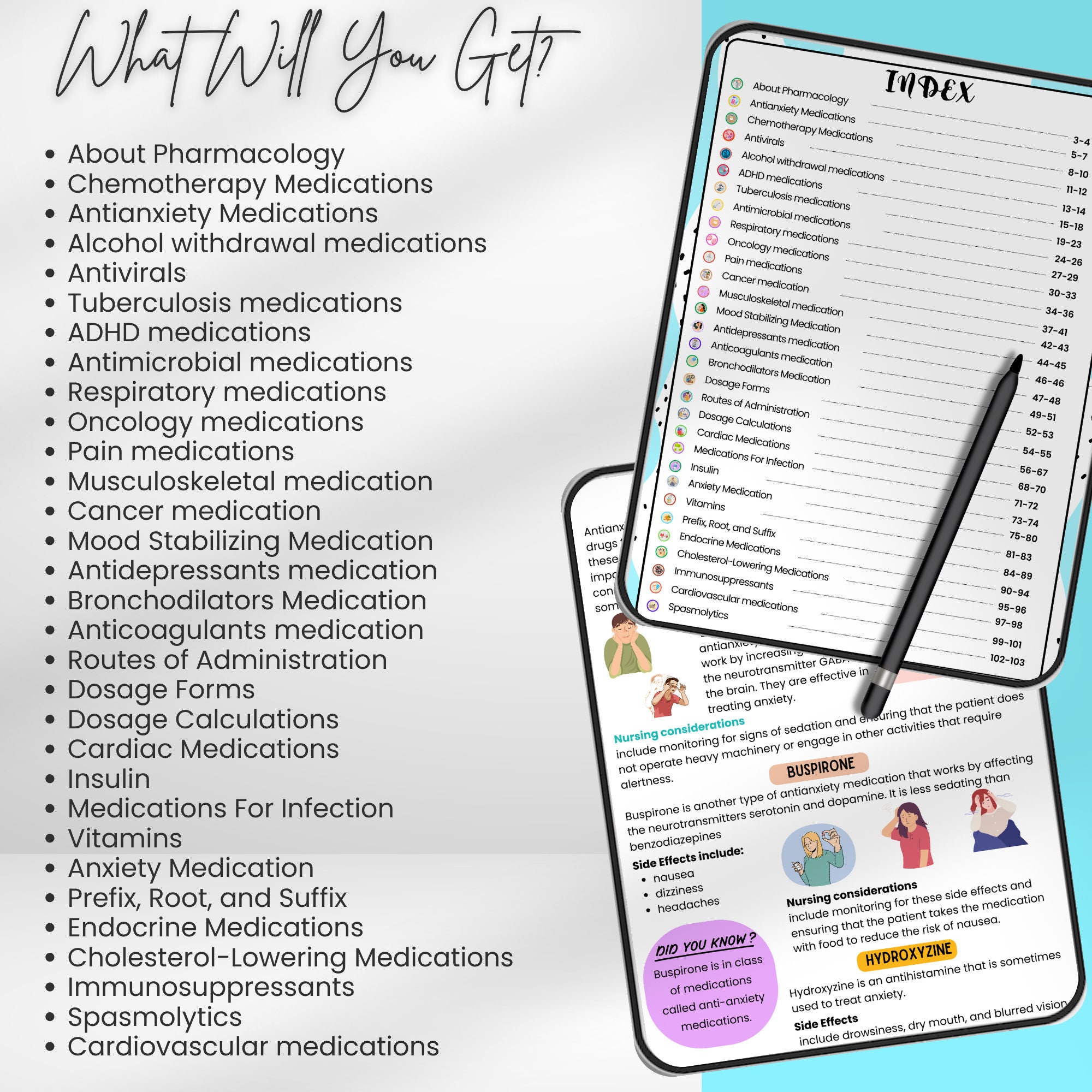 Pharmacology Study Guide Bundle | Pharmacology Nursing | Nursing Notes ...