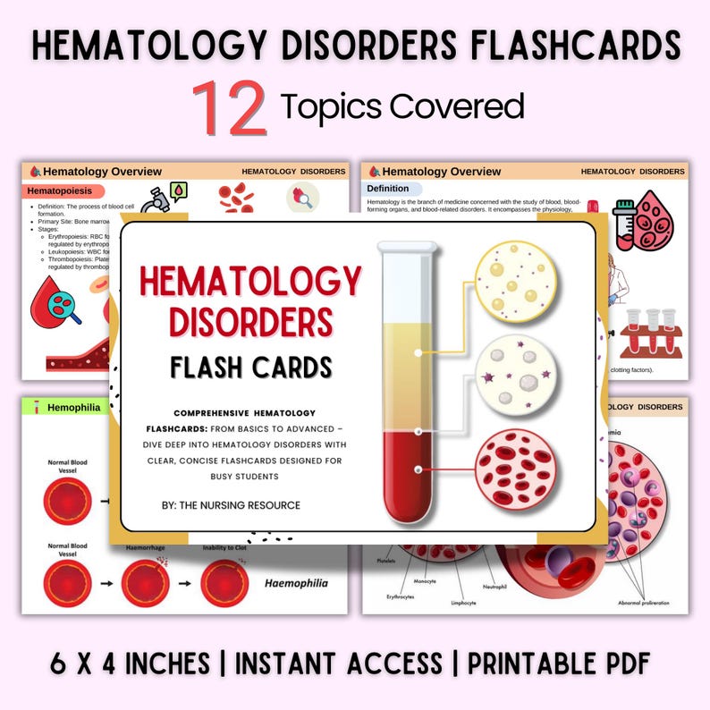 Hematology Disorders Flashcards | Nursing Study Guide| Med-surg | PDF ...