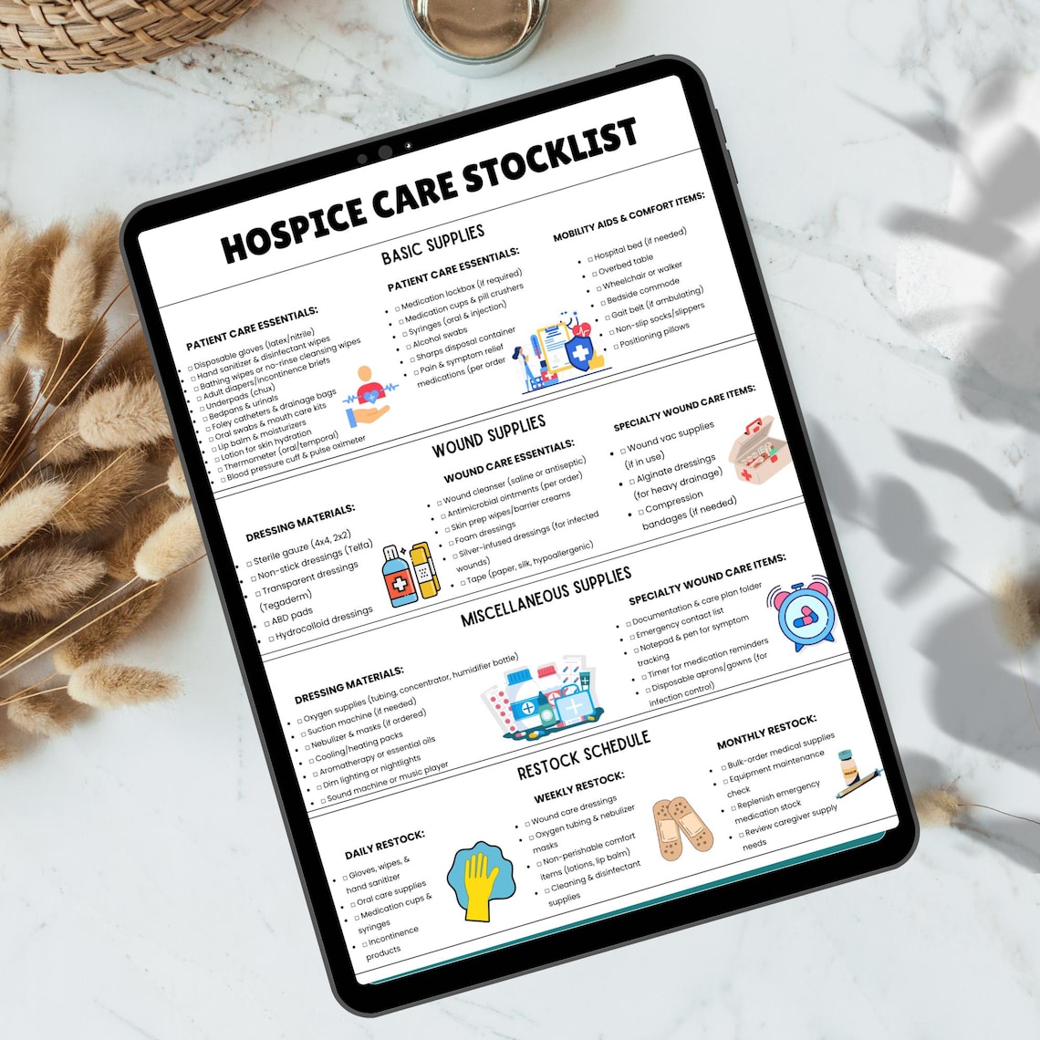Hospice Care Bundle | Hospice Care Organizer | Hospice Nurse Care | Nurse Assessment Checklist ...
