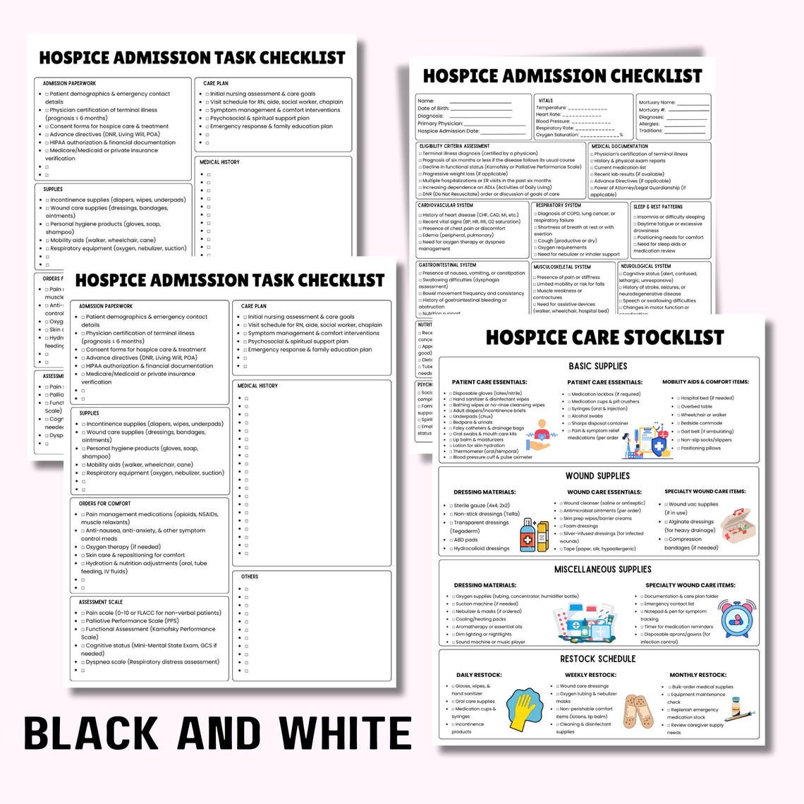 Hospice Care Bundle | Hospice Care Organizer | Hospice Nurse Care | Nurse Assessment Checklist ...