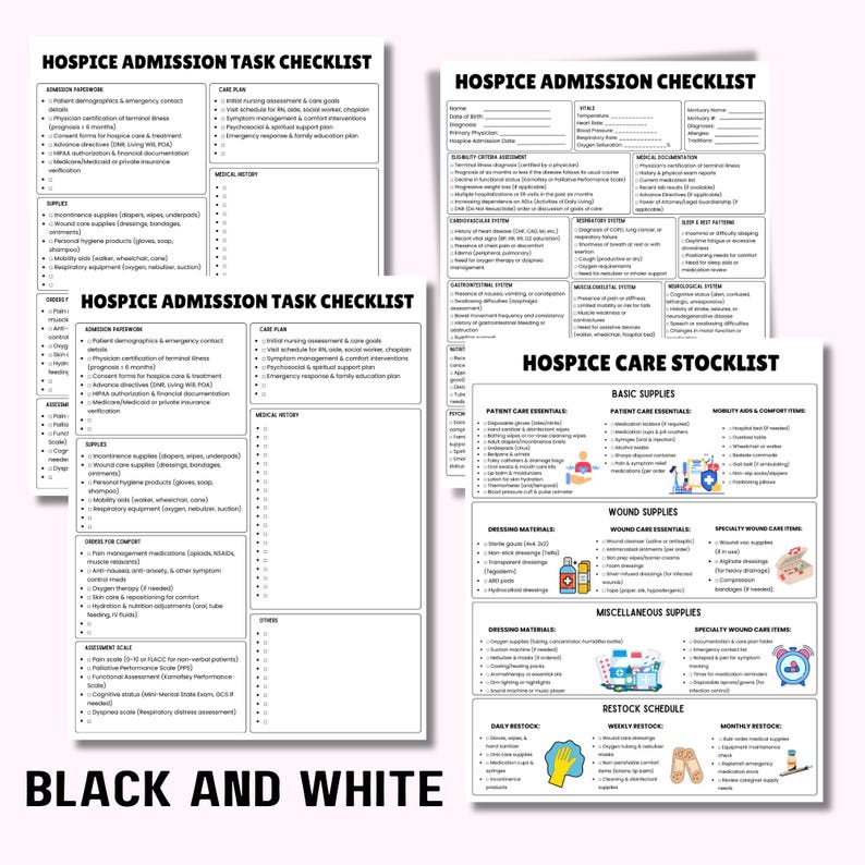 Hospice Care Bundle | Hospice Care Organizer | Hospice Nurse Care ...