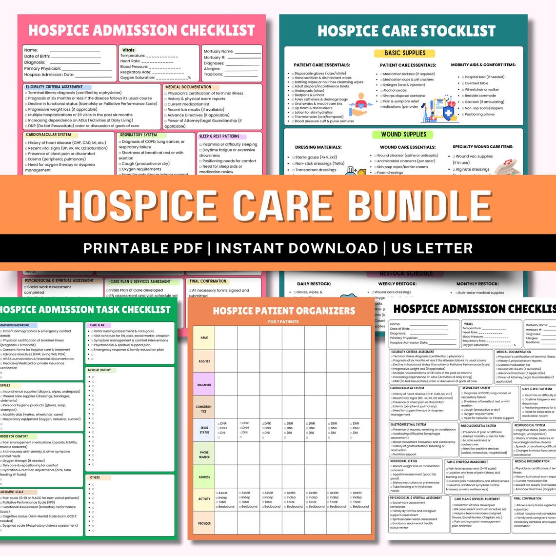 Hospice Care Bundle | Hospice Care Organizer | Hospice Nurse Care ...