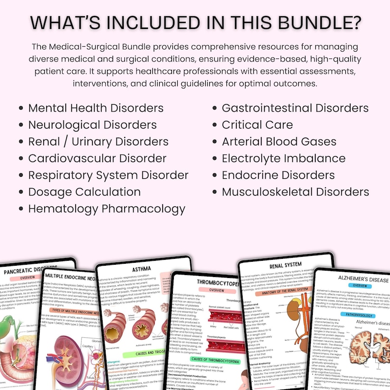 Medical Surgical Study Bundle | Nursing Study Guide | Med Surg Notes ...