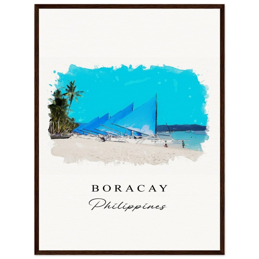 Boracay Travel Poster Philippines, Museum-quality Matte Paper Wooden Framed Poster - Etsy