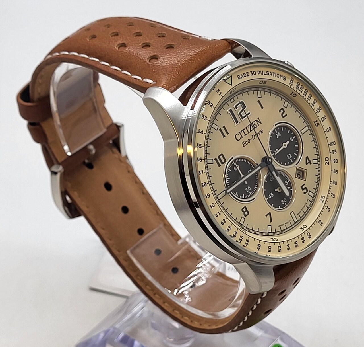Citizen Eco-drive Weekender, Chrono Stainless Leather Quartz Watch ...