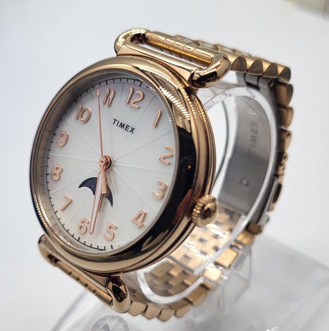 Timex Moon Dial Stainless Steel Women's Quartz TW2T89400VQ - Etsy