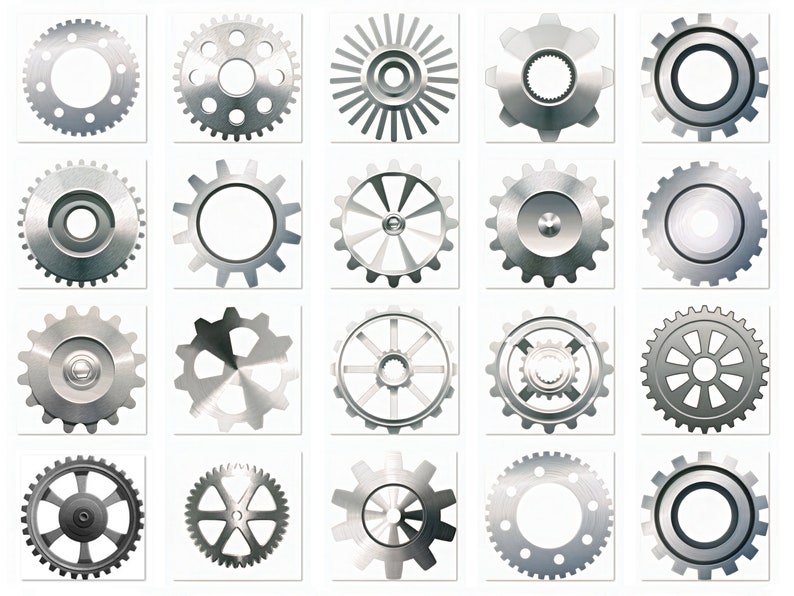 Mega Gear Collection. 318 Digital Images. SVG, JPG & PNG Files. Gold ...