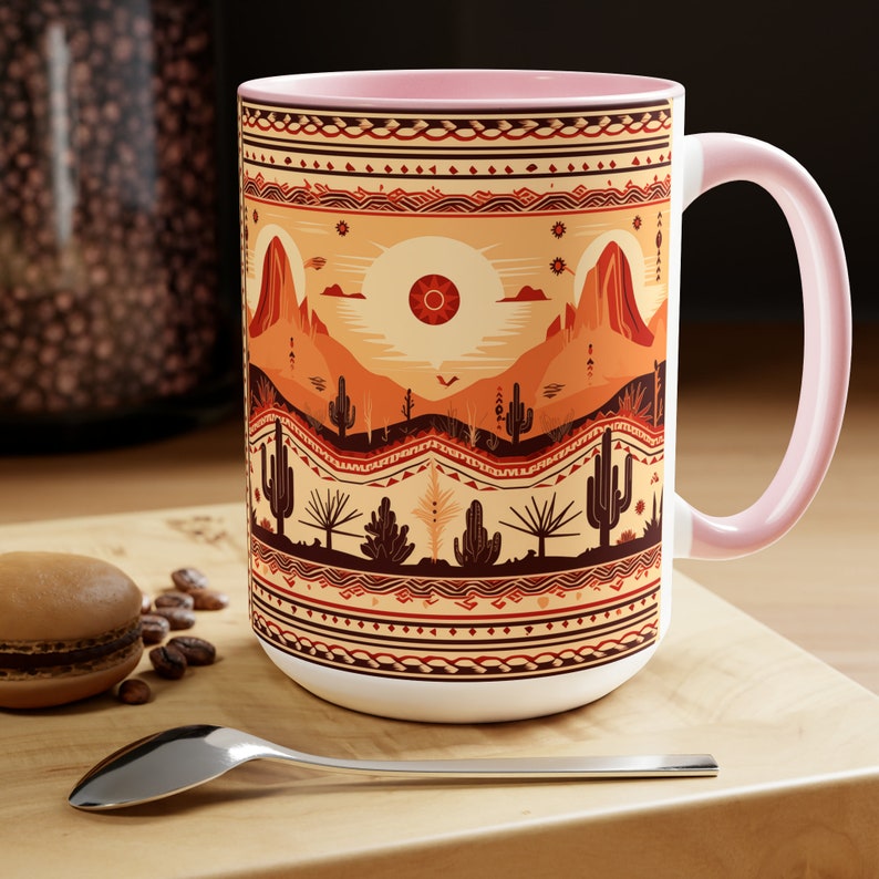 Southwestern Desert Ceramic Coffee Mug, 15oz - Etsy