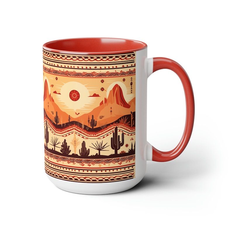 Southwestern Desert Ceramic Coffee Mug, 15oz - Etsy