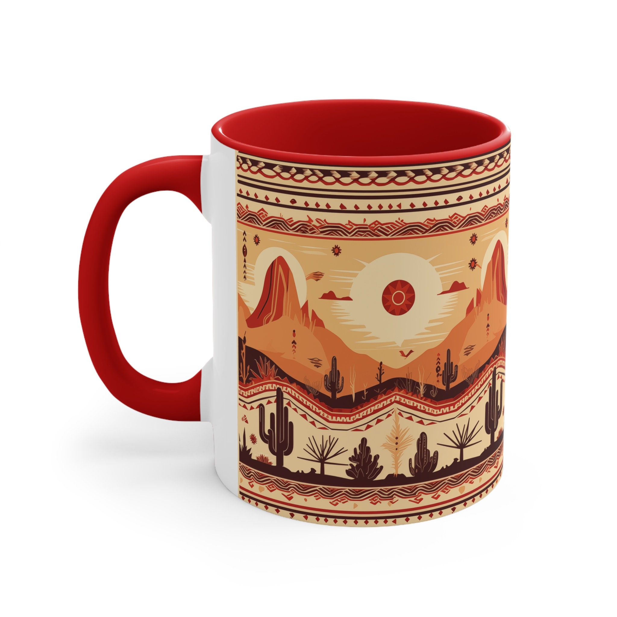 Southwestern Motif Coffee Mug, 11oz available in Red, Black, Blue, Navy ...
