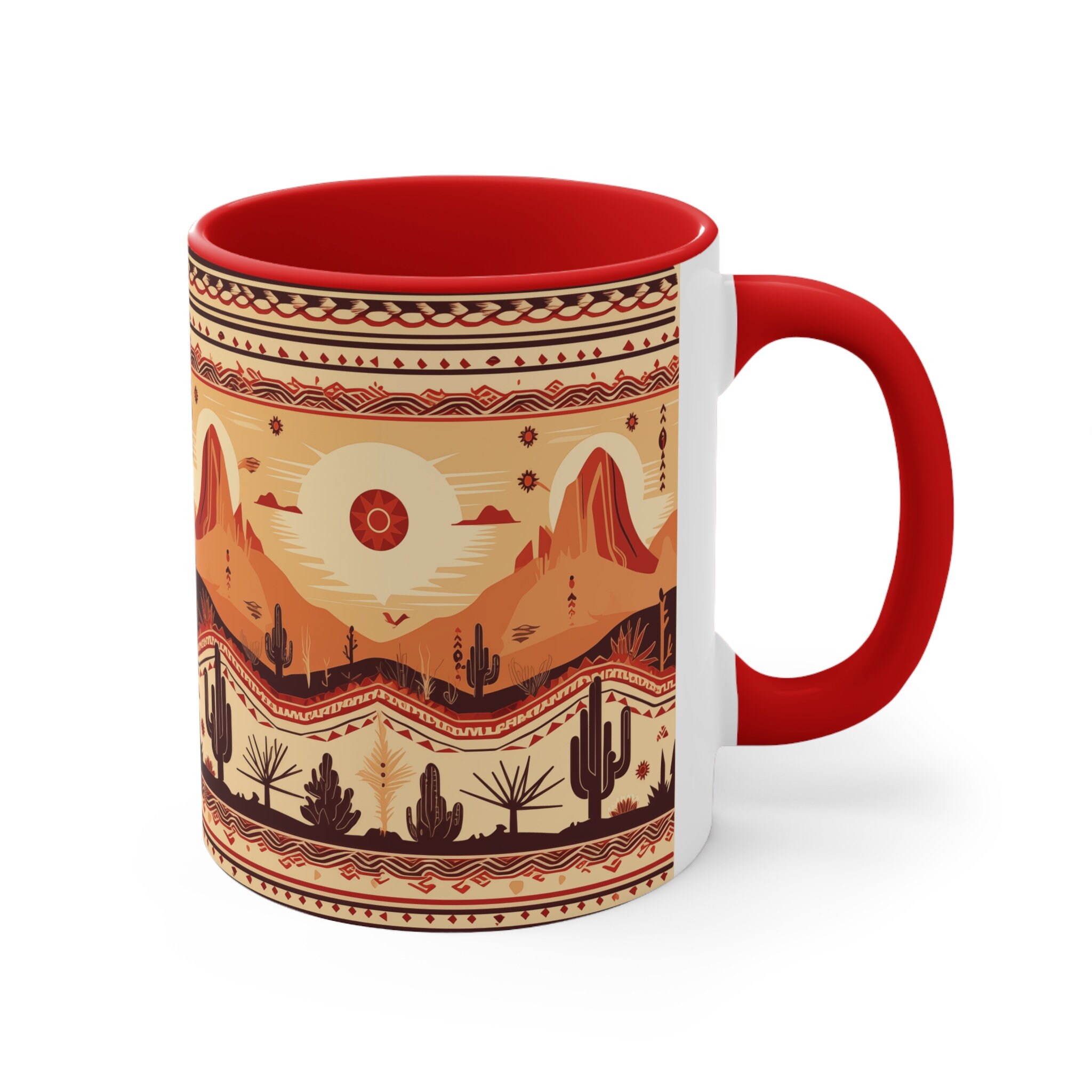 Southwestern Motif Coffee Mug, 11oz available in Red, Black, Blue, Navy ...