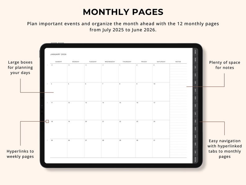 2025-2026 Midyear Digital Weekly Planner, Goodnotes, Notability (PDF ...