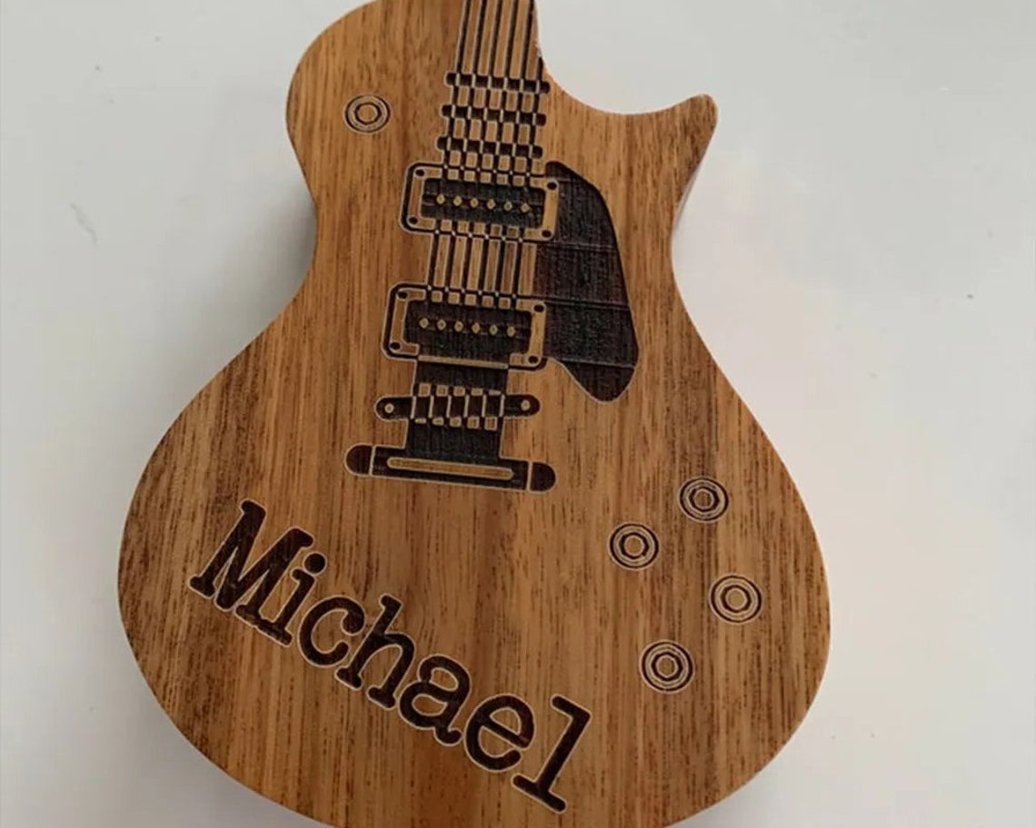 Custom Wood Guitar Picks Box Personalized Guitar Pick Box - Etsy