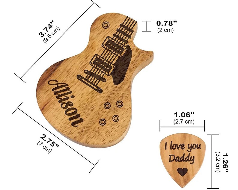Custom Wood Guitar Picks Box Personalized Guitar Pick Box - Etsy