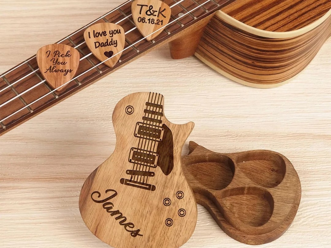 Custom Wood Guitar Picks Box Personalized Guitar Pick Box - Etsy