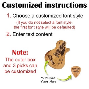 Custom Wood Guitar Picks Box Personalized Guitar Pick Box - Etsy