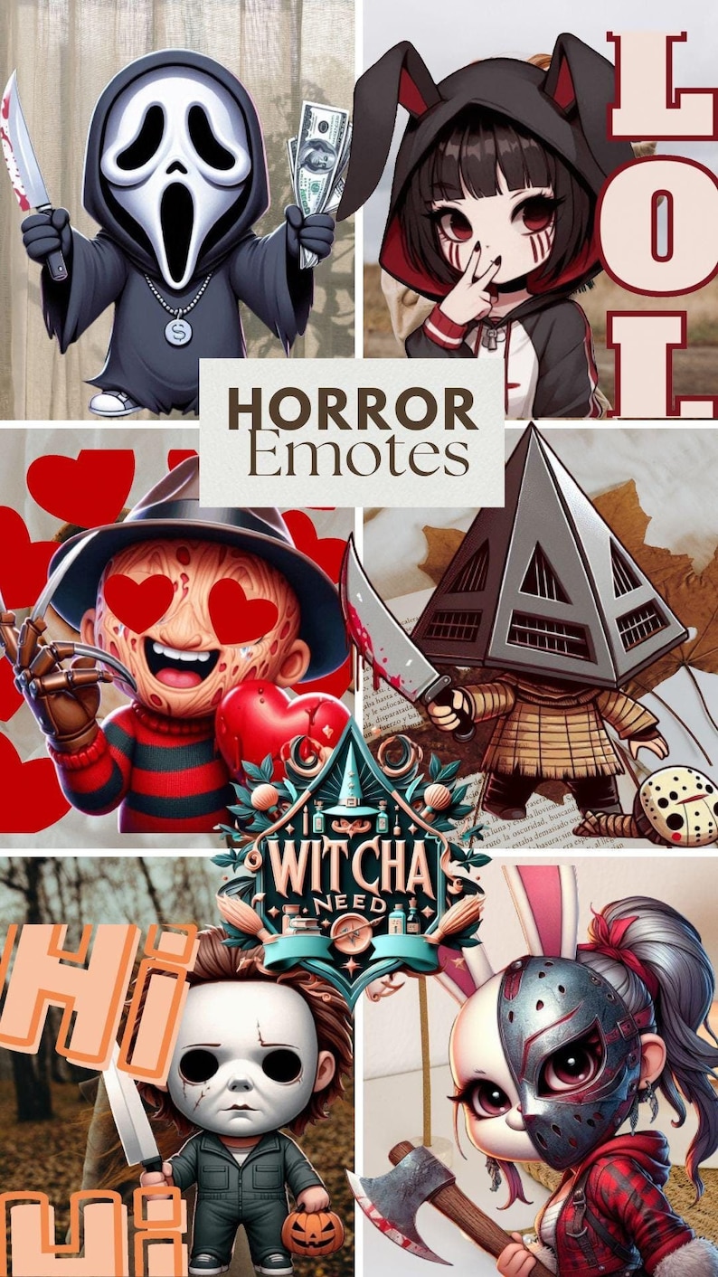 3 ANIMATED 3 Still Twitch Horror Emotes - Etsy