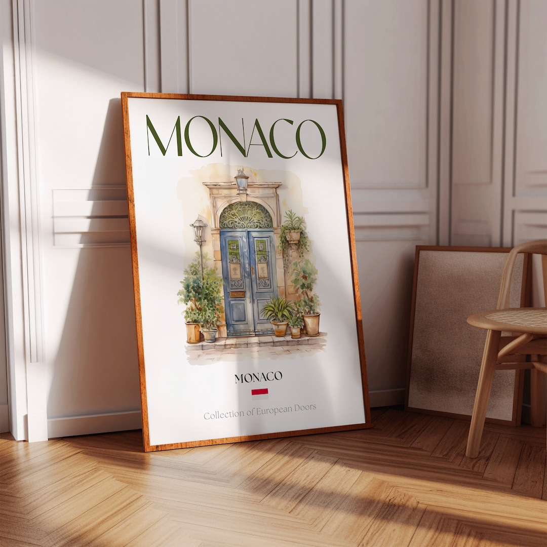 Monaco Watercolor Painting Print - Travel Print Poster, Wall Art ...