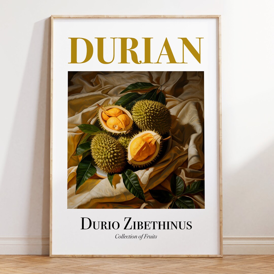 Durian Oil Painting Print Contemporary Culinary Art Design, Unique ...